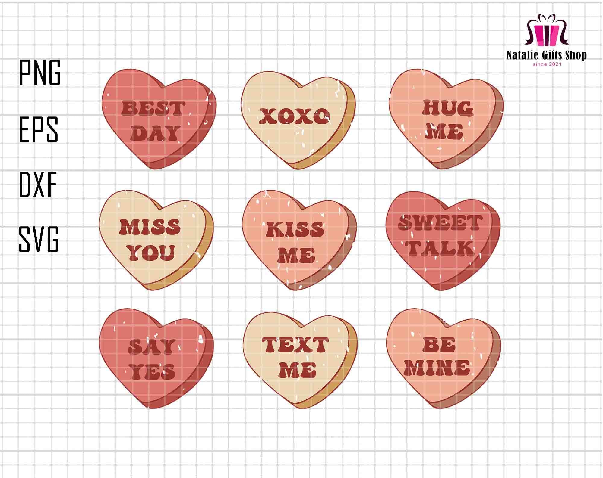 Heart Valentine Svg, Candy Hearts Svg, Happy Valentine's Day Svg, Funny ...