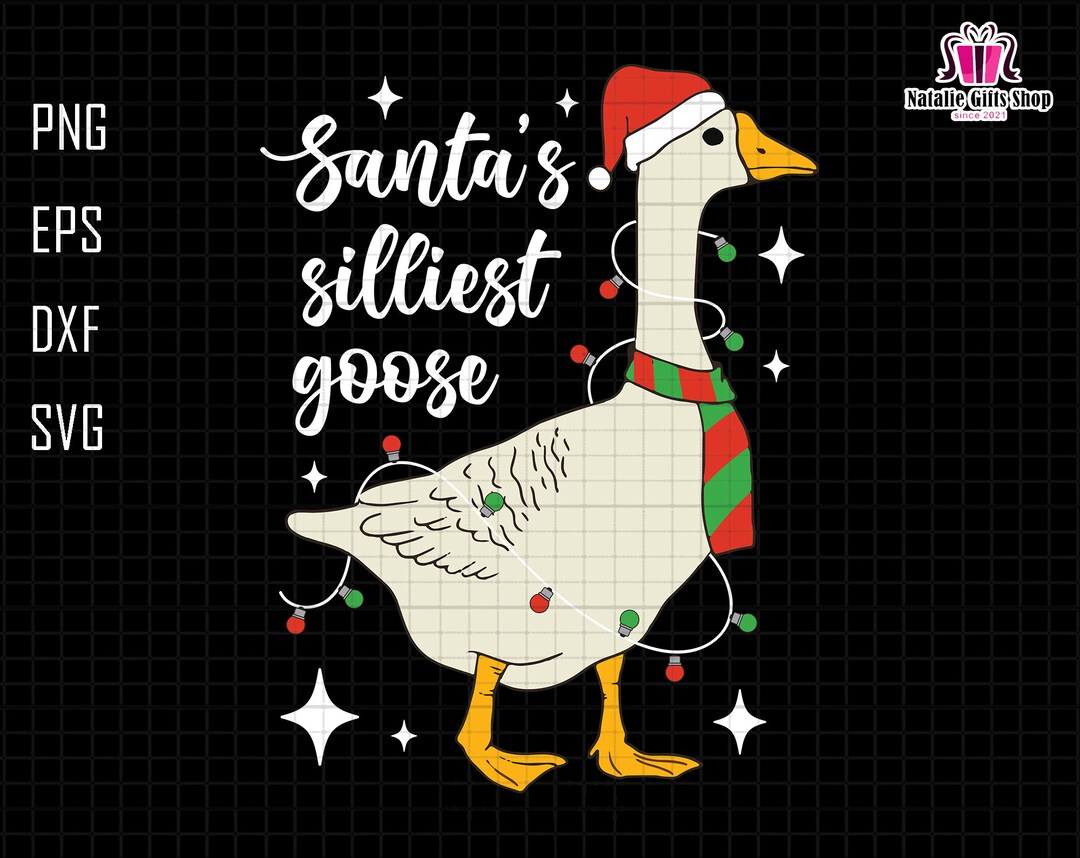 Santa's Silliest Goose Svg, Goose Christmas Light Svg, Duck Christmas ...
