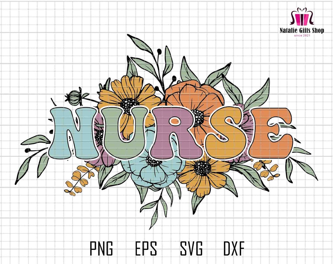 Floral Nurse Svg, Healthcare Svg, RN Svg, Vintage Nurse, Medical ...