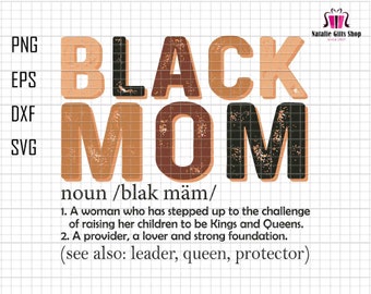Black Mom Noun Svg, Mother's Day Svg, Melanin Women Svg, African ...
