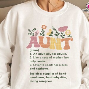 Aunt Svg, Aunt Flower Svg, Retro Aunt Svg, Aunt Definition Svg, Floral ...
