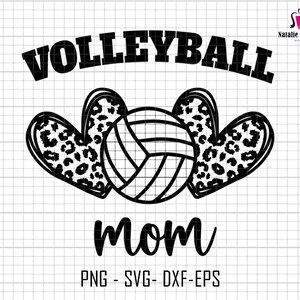 Volleyball Mom Svg, Mama Volleyball Svg, Volleyball Shirt Svg, Leopard ...