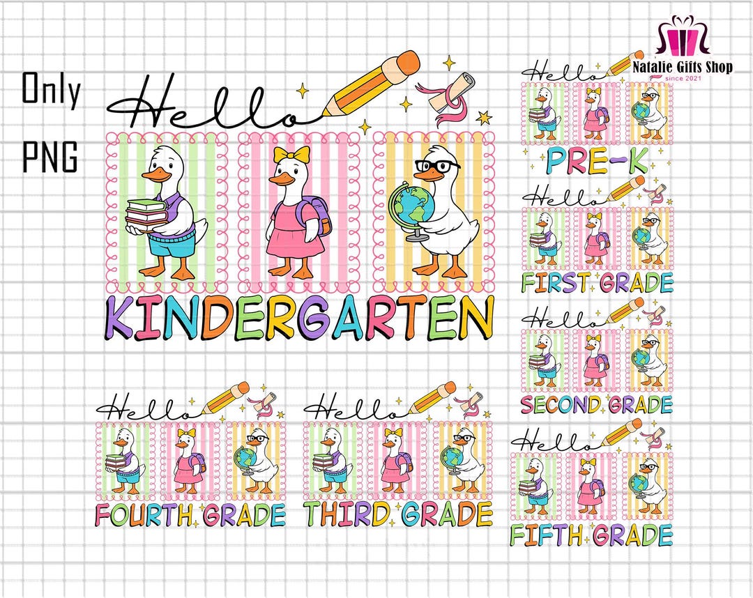 Hello School Png Bundle, Silly Goose Png, Goose Back to School Png, Pre ...