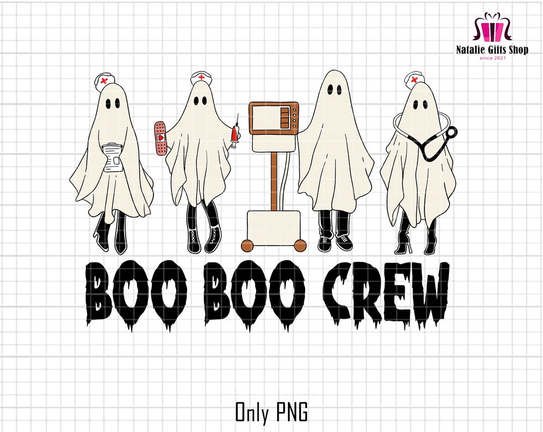 Boo Boo Crew Png, Cute Ghost Png, Nurse Ghost Png, Nurse Halloween Png ...