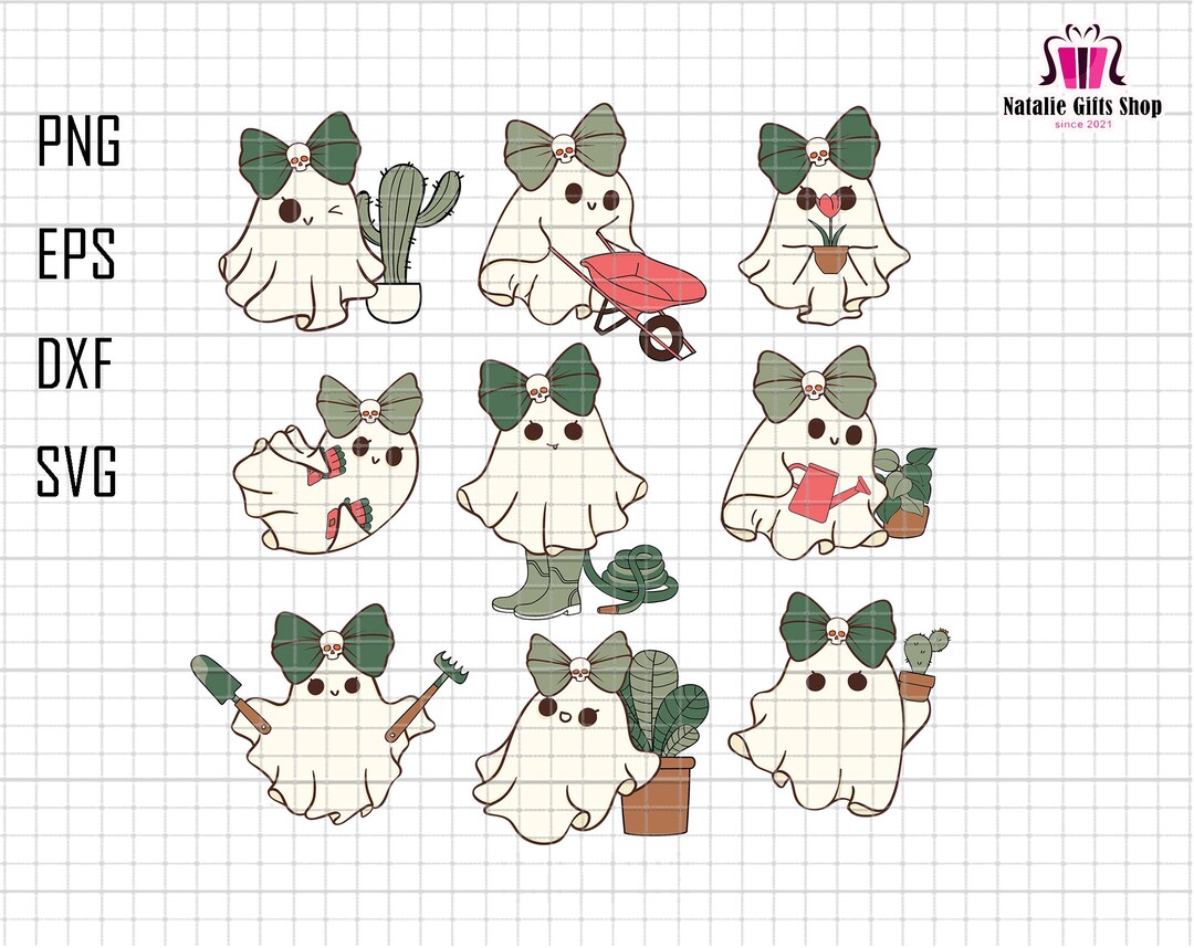 Gardening Ghost Svg, Ghost Plant Lady Svg, Spooky Season Svg, Cute ...
