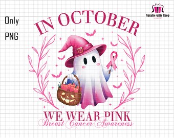 In October We Wear Pink Png, Retro Breast Cancer Png, Breast Cancer ...