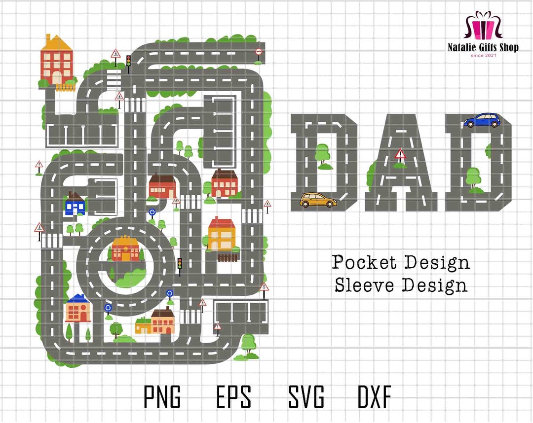 Dad Car Track Svg, Play Car Race on Dad Svg, Playmat Car Race Track on ...