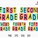 Back to School Svg Bundle, First Grade Svg, 2nd 3rd Grade Svg, First ...