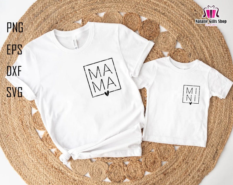 Mama and Mini Heart Svg Mom and Daughter Heart Svg - Etsy