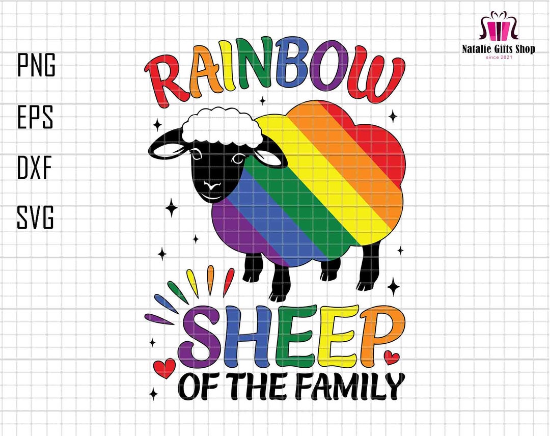 Rainbow Sheep of the Family Svg, LGBTQ Svg, Pride Rainbow Svg, Gay ...