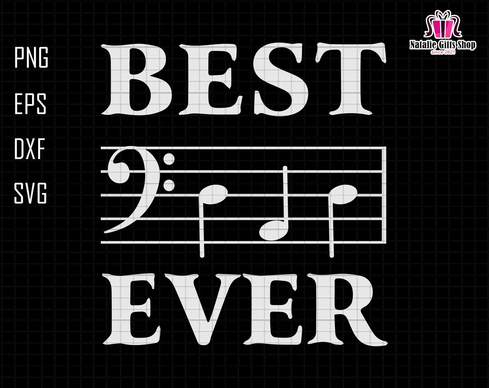 Best Dad Ever Svg, Music Note Dad Svg, Music Lover Svg, Stave Svg, Bass ...