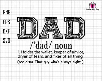 Dad Definition Svg, Funny Dad Svg, Dad Defined Svg, Father's Day Svg ...