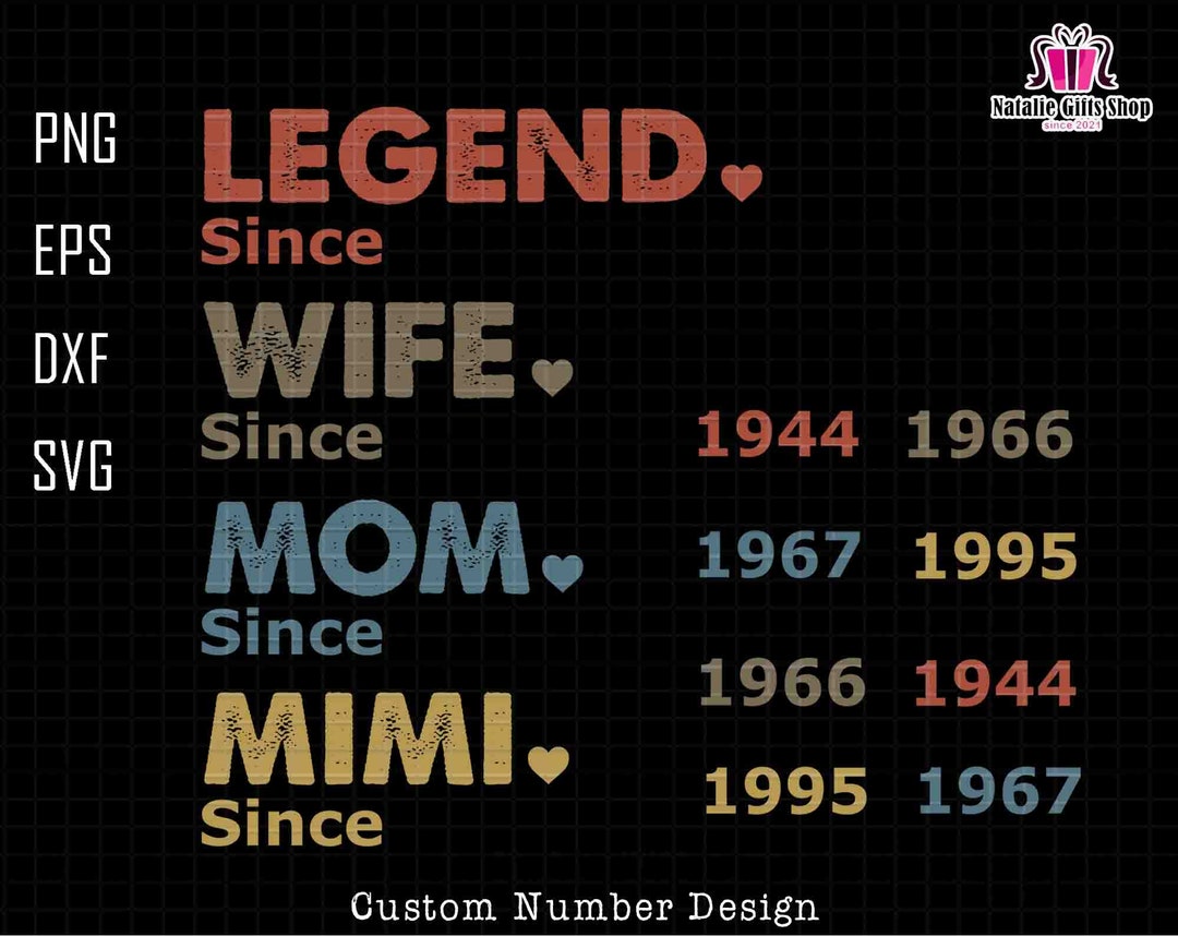 Custom Mom Svg, Mom With Years Svg, Mama With Year Svg, Gift for Wife ...