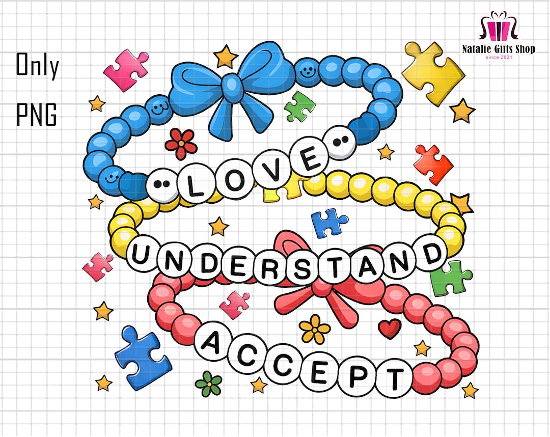 Autism Friendship Bracelet Png, Love Understand Accept Png,autism ...