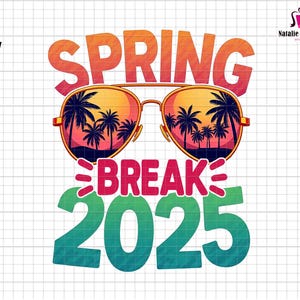 Spring Break 2025 Png, Summer Vibes Png, Summer Vacation Png, Beach ...