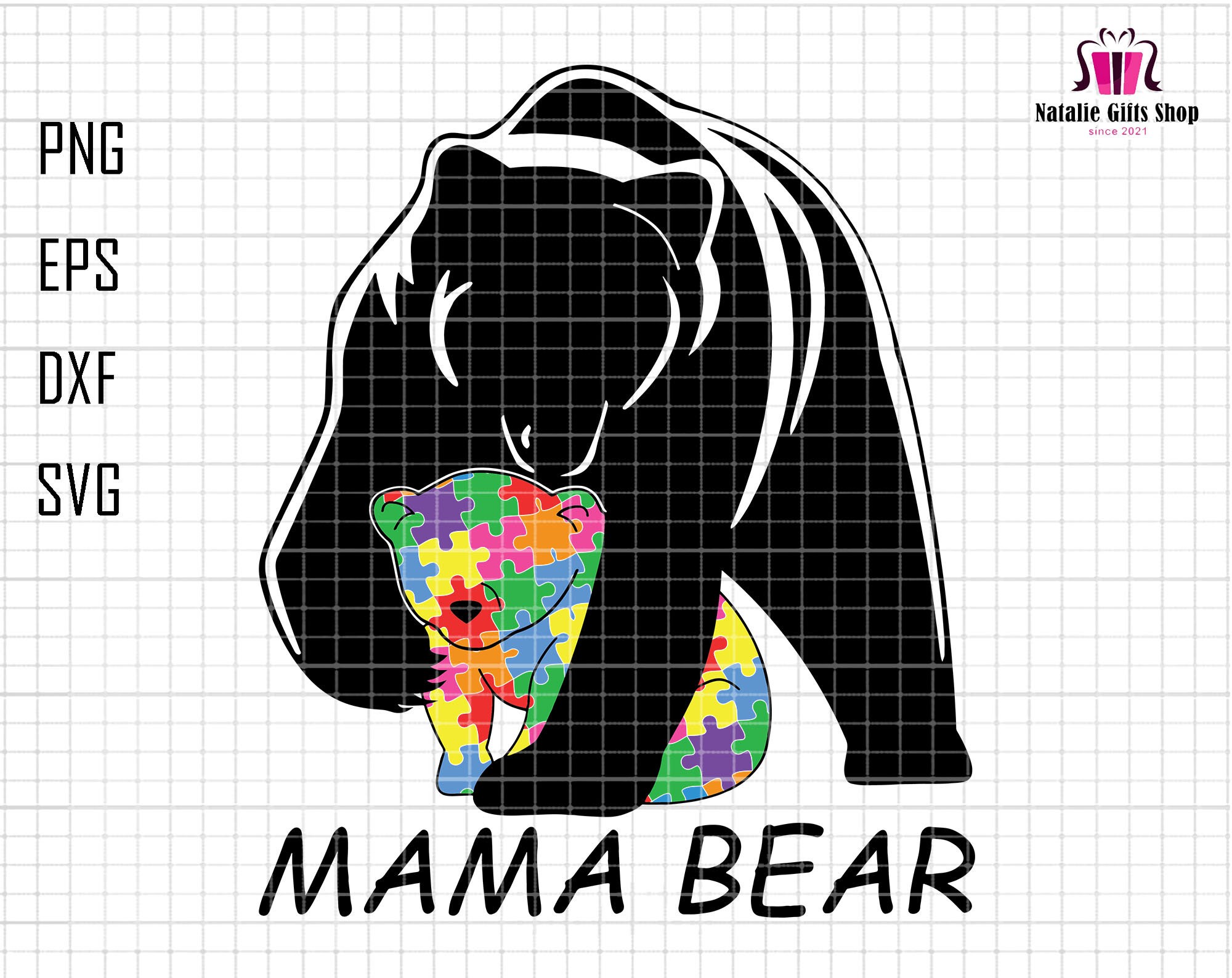 Autism Mama Bear Svg, Mother's Day Svg, Mom Life Svg, Mother's Day Gift ...