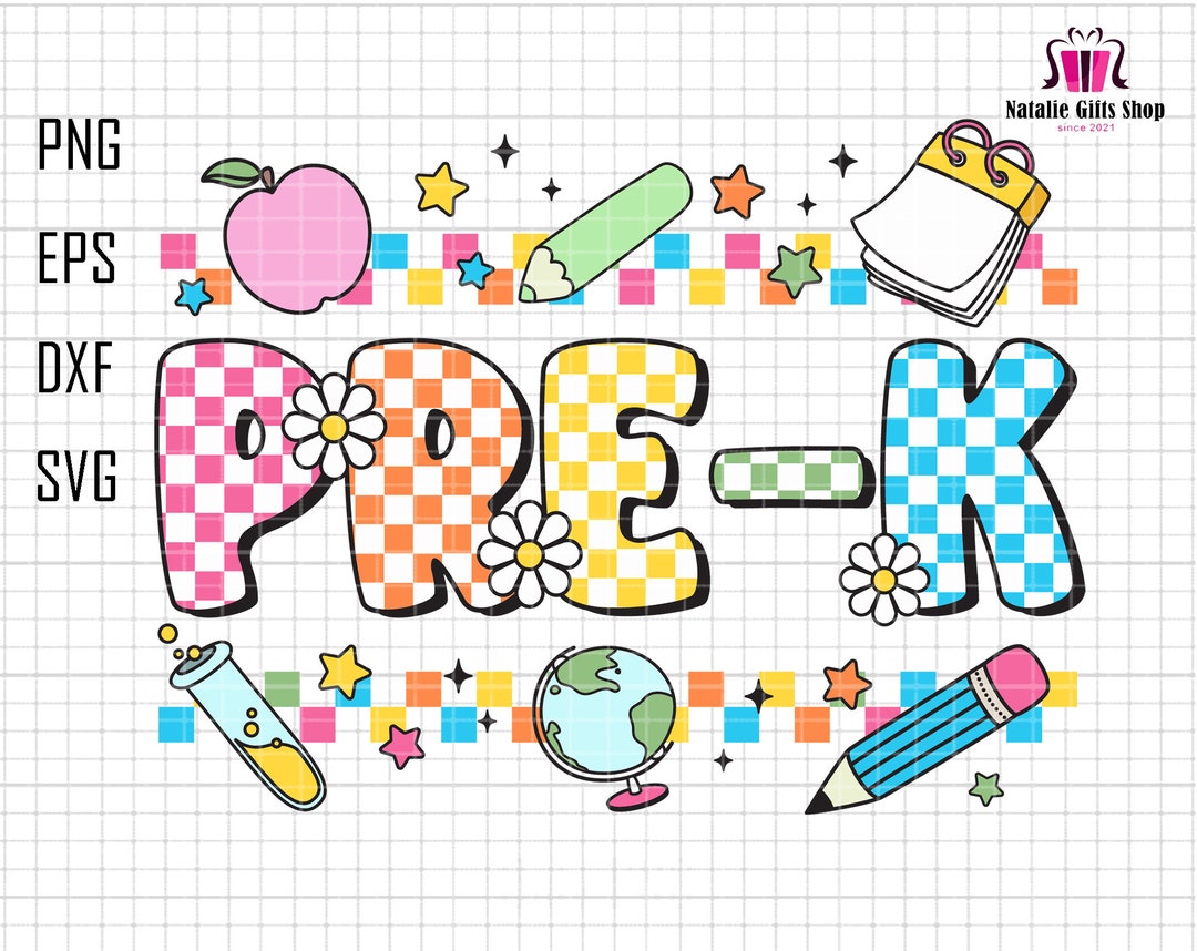 Pre-k Svg, Back to School Svg, Teacher Life Svg, Checkered Svg, Teacher ...