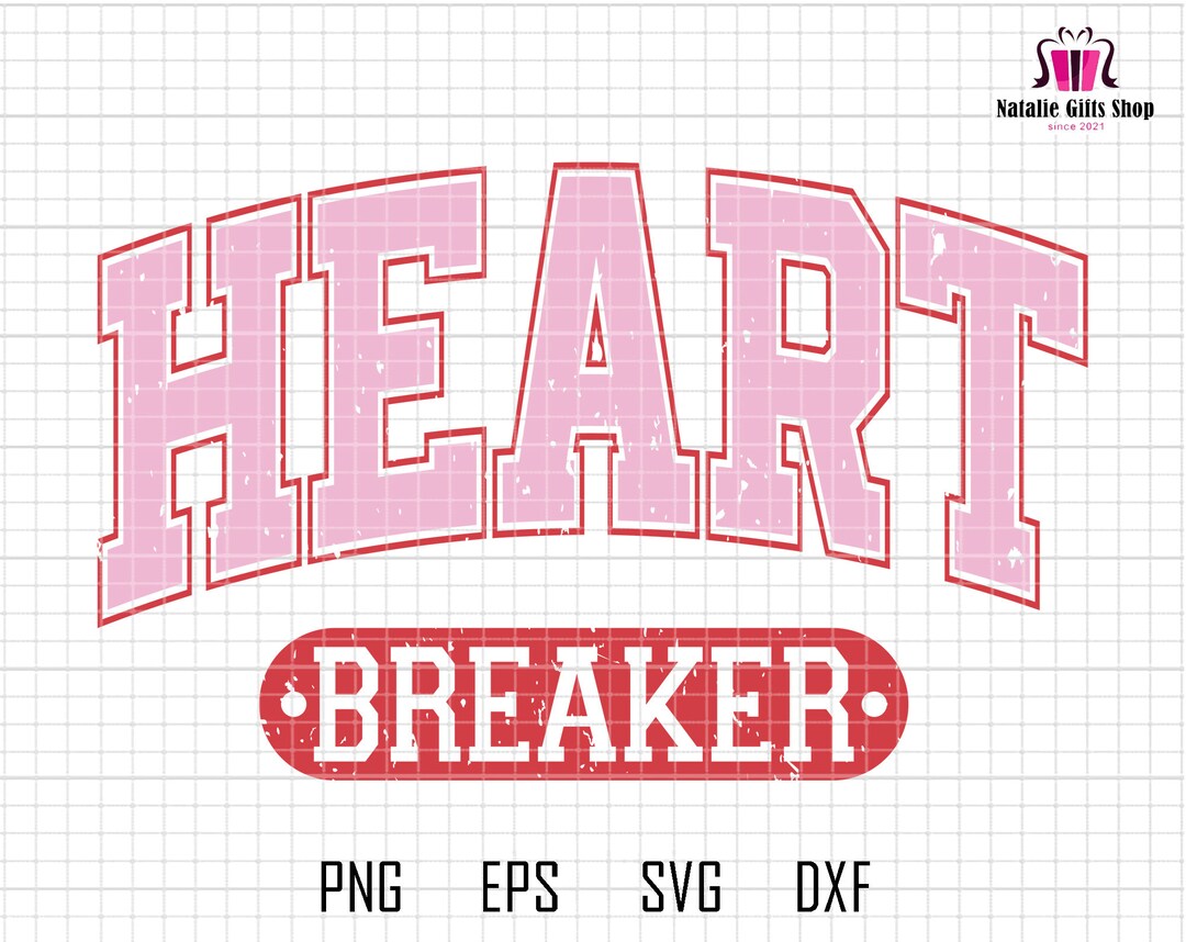 Heart Breaker Svg, Retro Valentine Svg, Broken Heart Svg, Heartbreak ...
