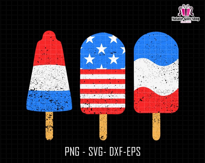 Patriotic USA 4th of July Ice Cream Seamless Pattern Digital Download ...