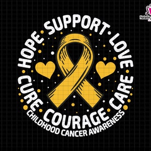Childhood Cancer Awareness Svg Hope Support Love Svg Cure - Etsy