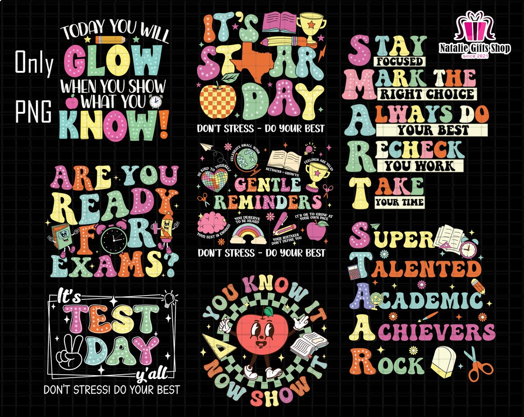 Test Day Png Bundle, in My Staar Era Png, It's Staar Day Png, Do Your ...