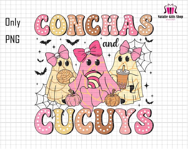 Conchas and Cucuys Png, Mexican Ghost Png, Spooky Conchas Png ...