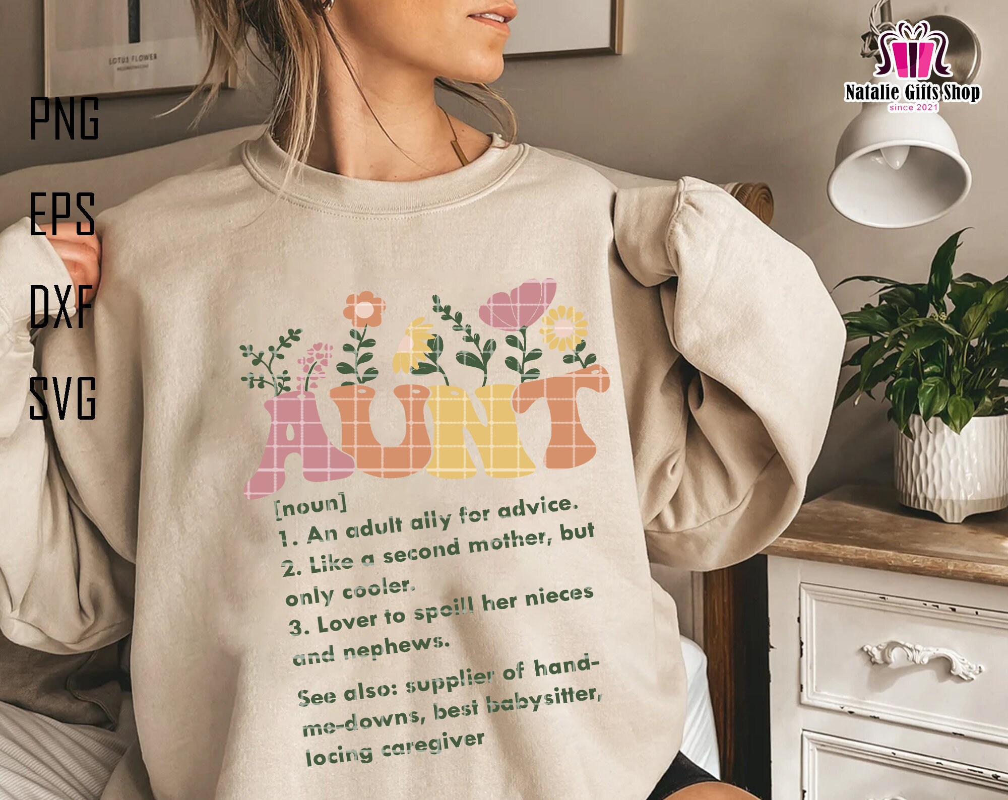 Aunt Svg Aunt Flower Svg Retro Aunt Svg Aunt Definition - Etsy