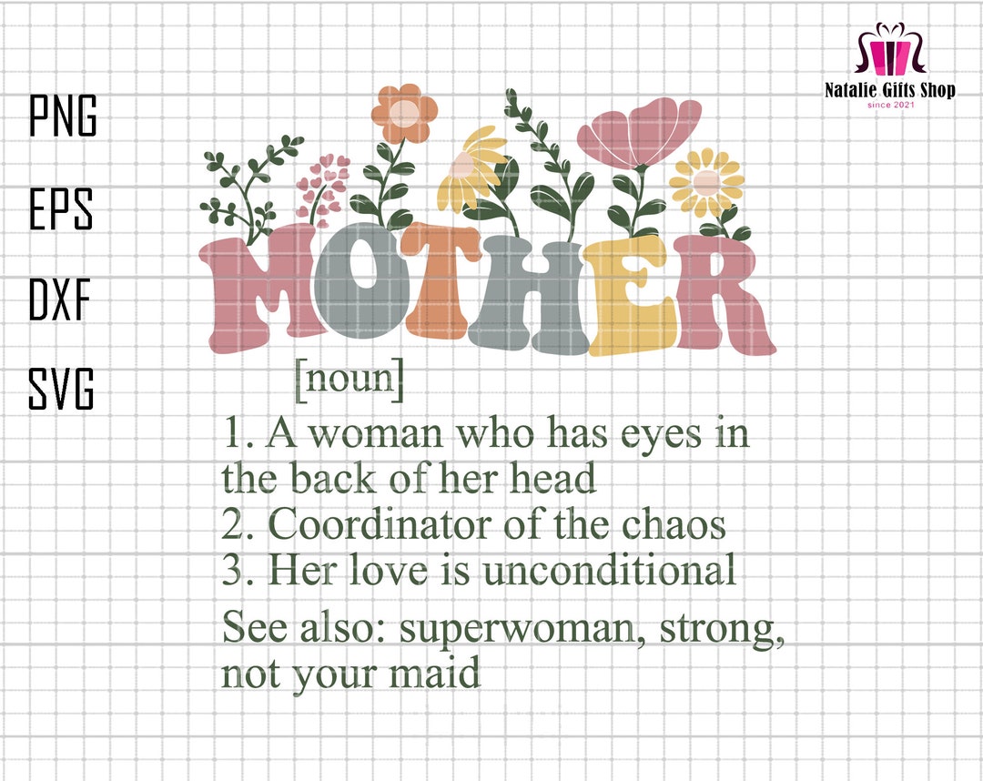 Mother Svg, Mother Flower Svg, Retro Mother Svg, Mother Definition Svg ...