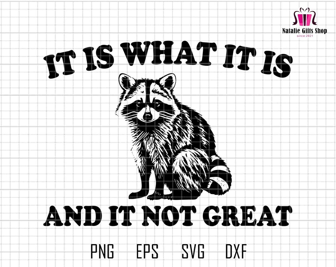 It is What It is and It is Not Great Svg, Funny Raccoon Svg, Raccoon ...