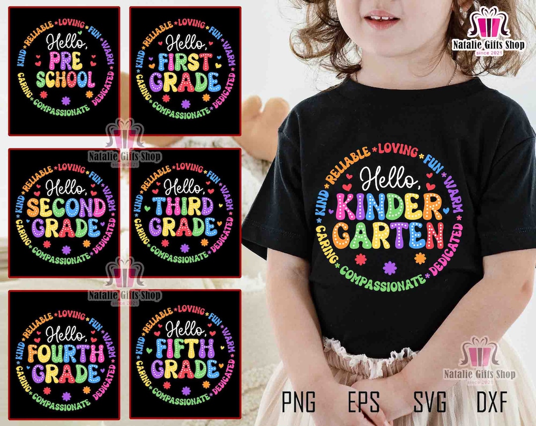 Hello Grade Svg Bundle, Back to School Svg Bundle, Hello Kindergarten ...
