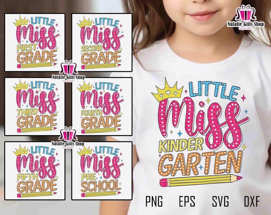 Back to School Svg Bundle, Little Miss 2nd Grade, Retro Teacher Svg ...