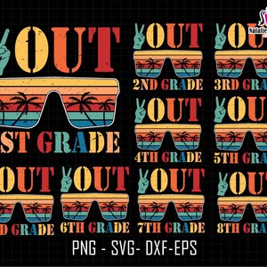 Peace Out School Svg Bundle, Last Day of School Svg, Summer Break Svg ...