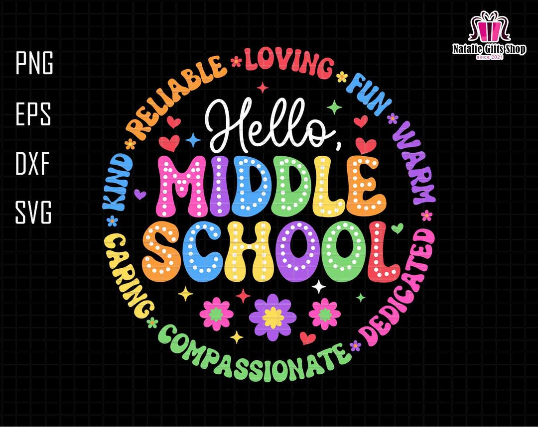 Hello Middle School Svg, Middle School Era Svg, 5th Grade Graduation ...
