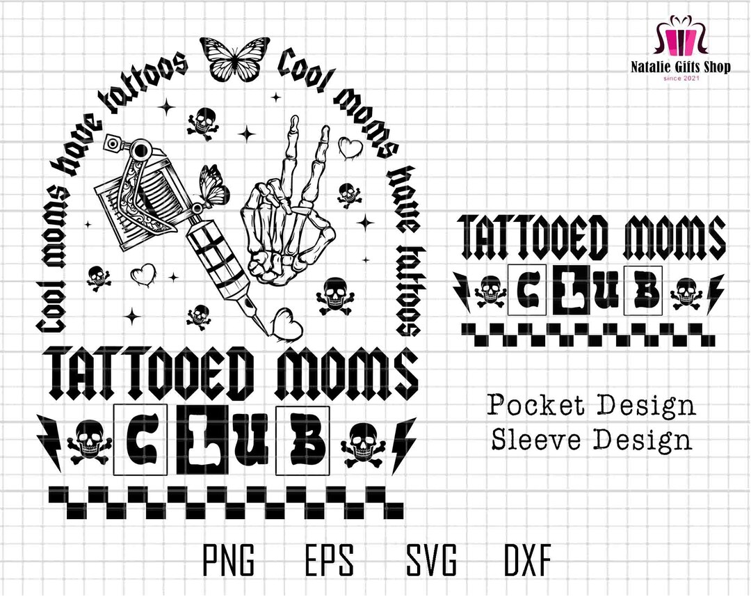 Tattooed Moms Club Svg, Cool Moms Have Tattoo Svg, Mental Health Svg ...