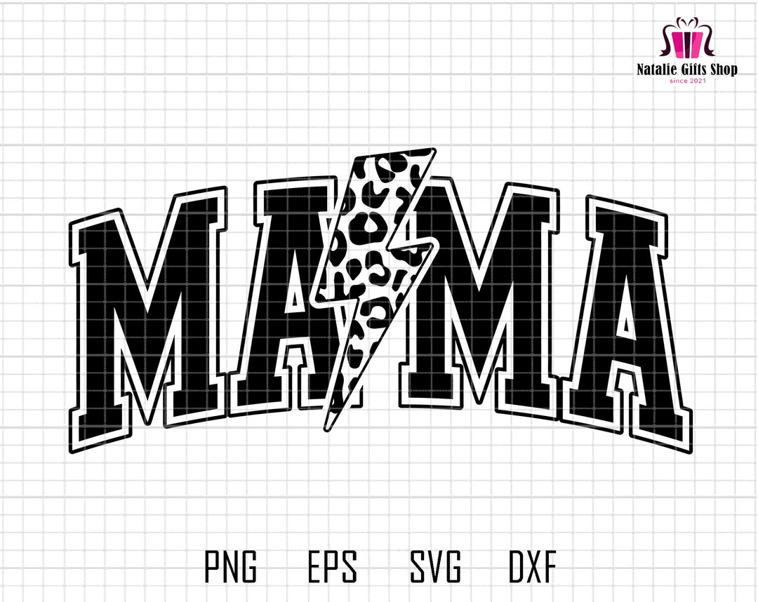 Mama Lightning Bolt Svg, Retro Mama Svg, Mama Shirt, Mama Leopard Svg ...