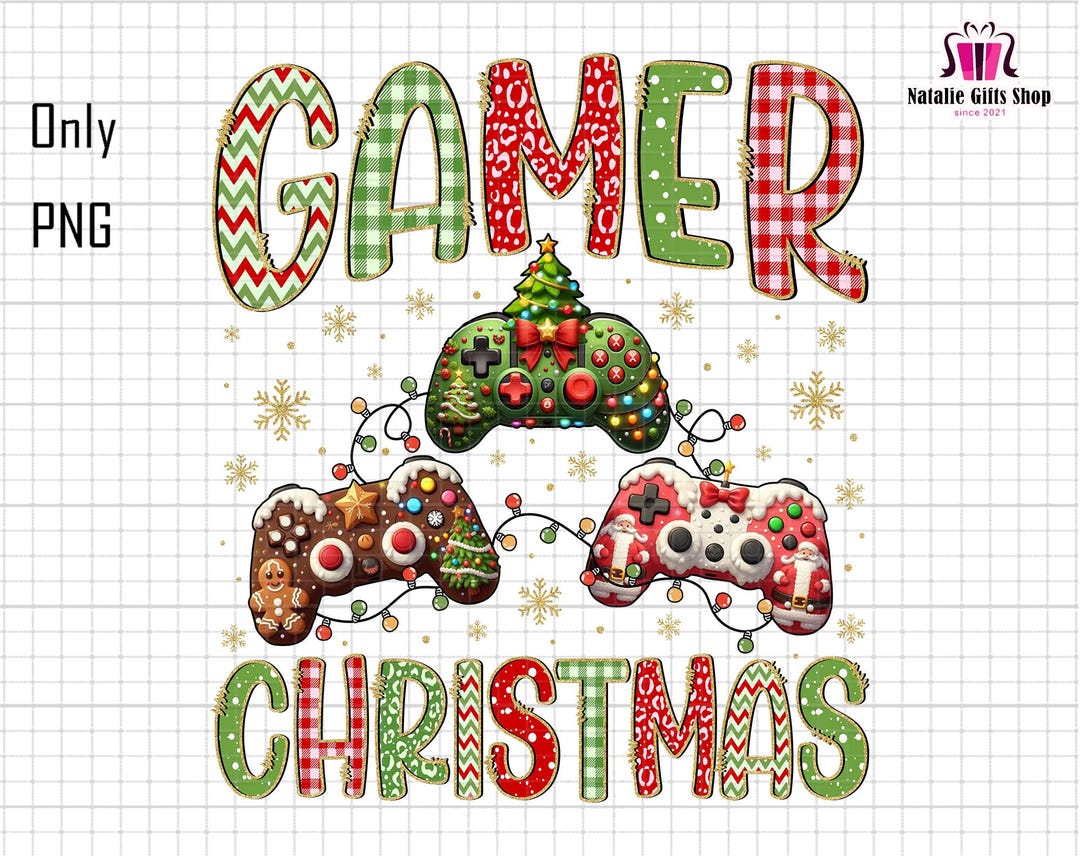 Gamer Christmas Png, Video Game Png, Game Lover Png, Game Controller ...