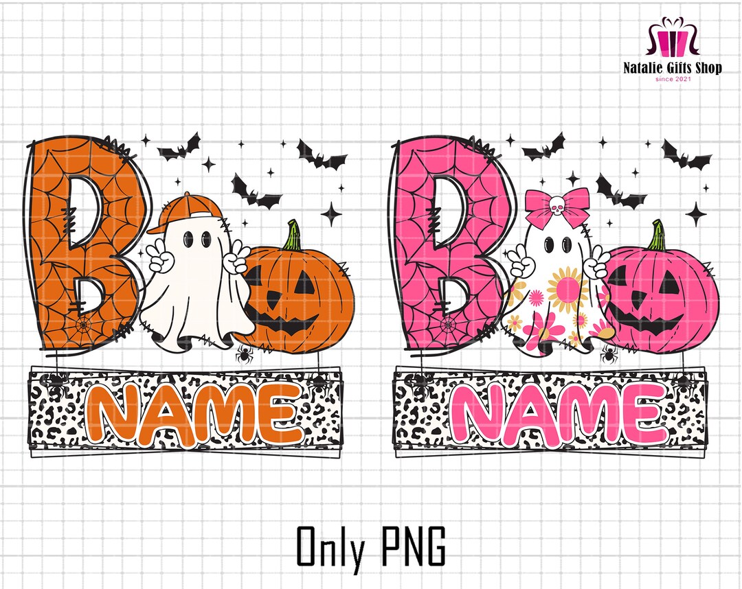 Personalized Boo Halloween Png, Spooky Pumpkin Png, Custom Halloween ...