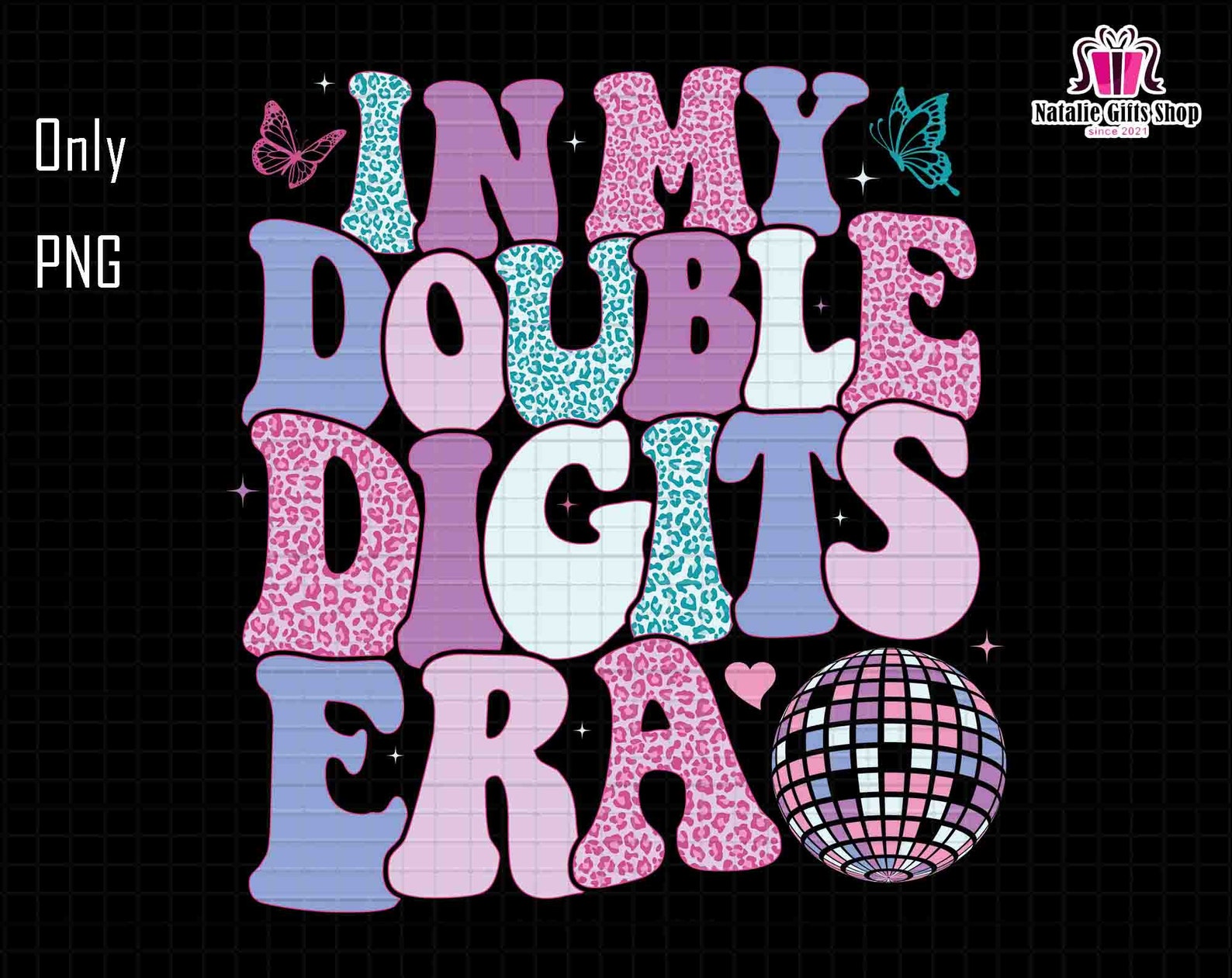 In My Double Digits Era Png, Retro 10 Year Old Png, 10th Birthday Girl ...