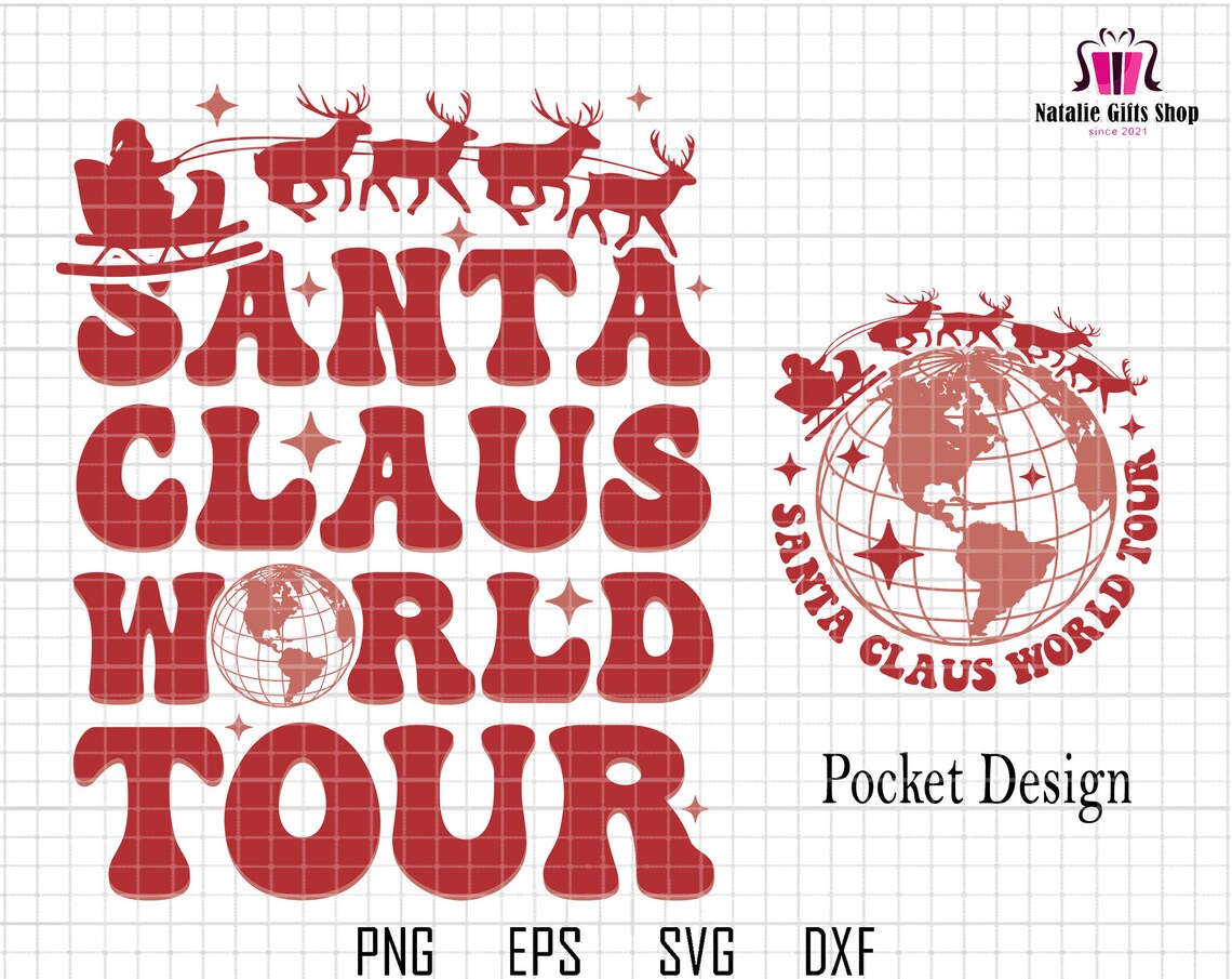 Santa Claus World Tour Svg, Santa Claus Svg, Vintage Christmas Svg ...