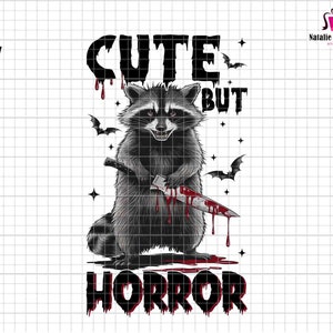 Cute but Horror Png, Killer Raccoon Halloween Png, Funny Halloween Png ...