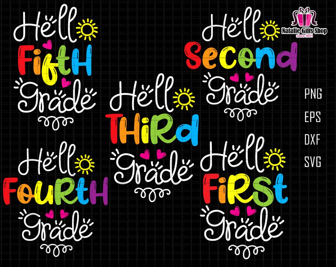 Back to School Svg Bundle, Hello 1st Grade, Hello School Svg Bundle ...