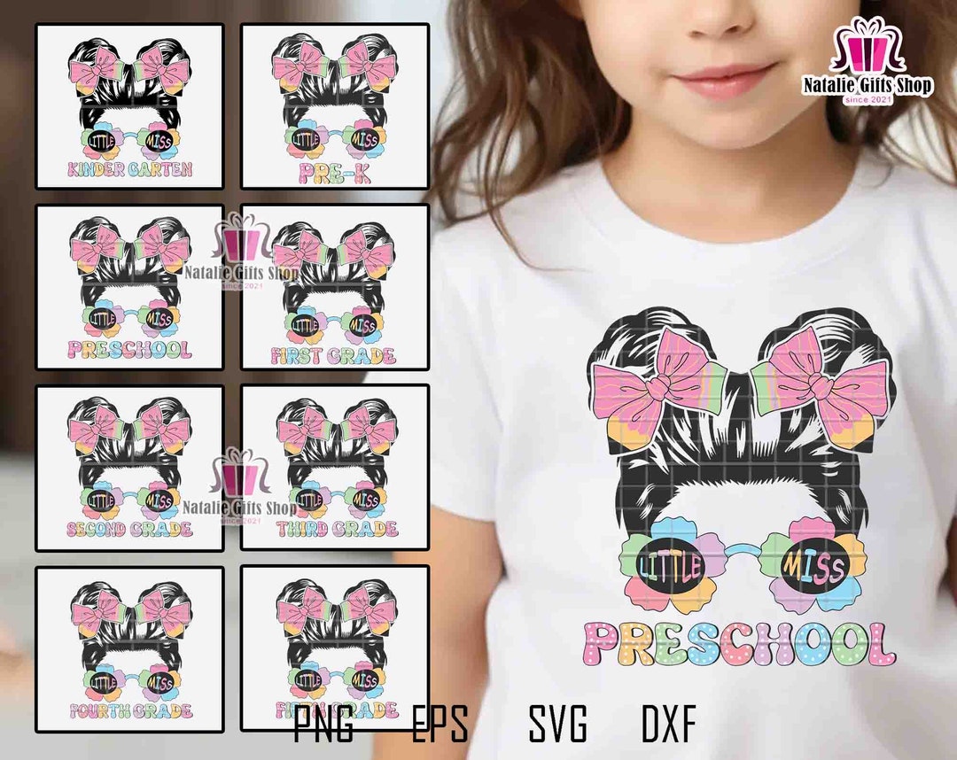 Back to School Svg Bundle, Little Miss 2nd Grade, Retro Teacher Svg ...