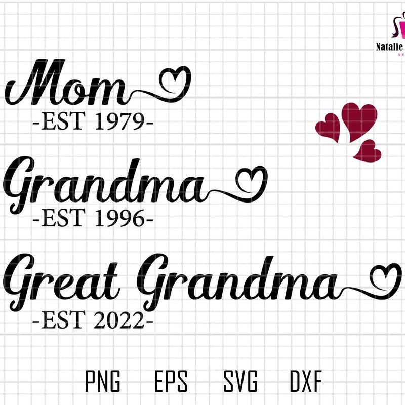 Mom Est Svg - Etsy