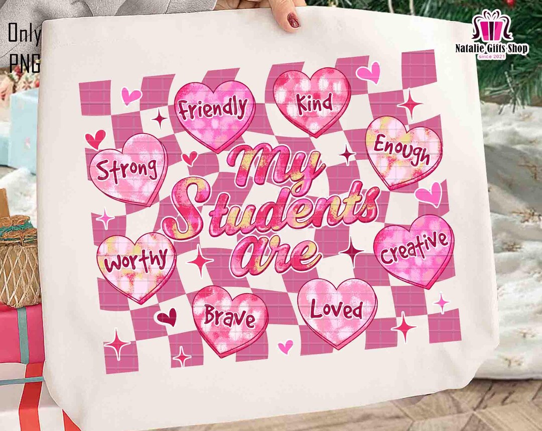 My Students Are Valentine Png, Checkered Valentine Pink Png, Heart ...