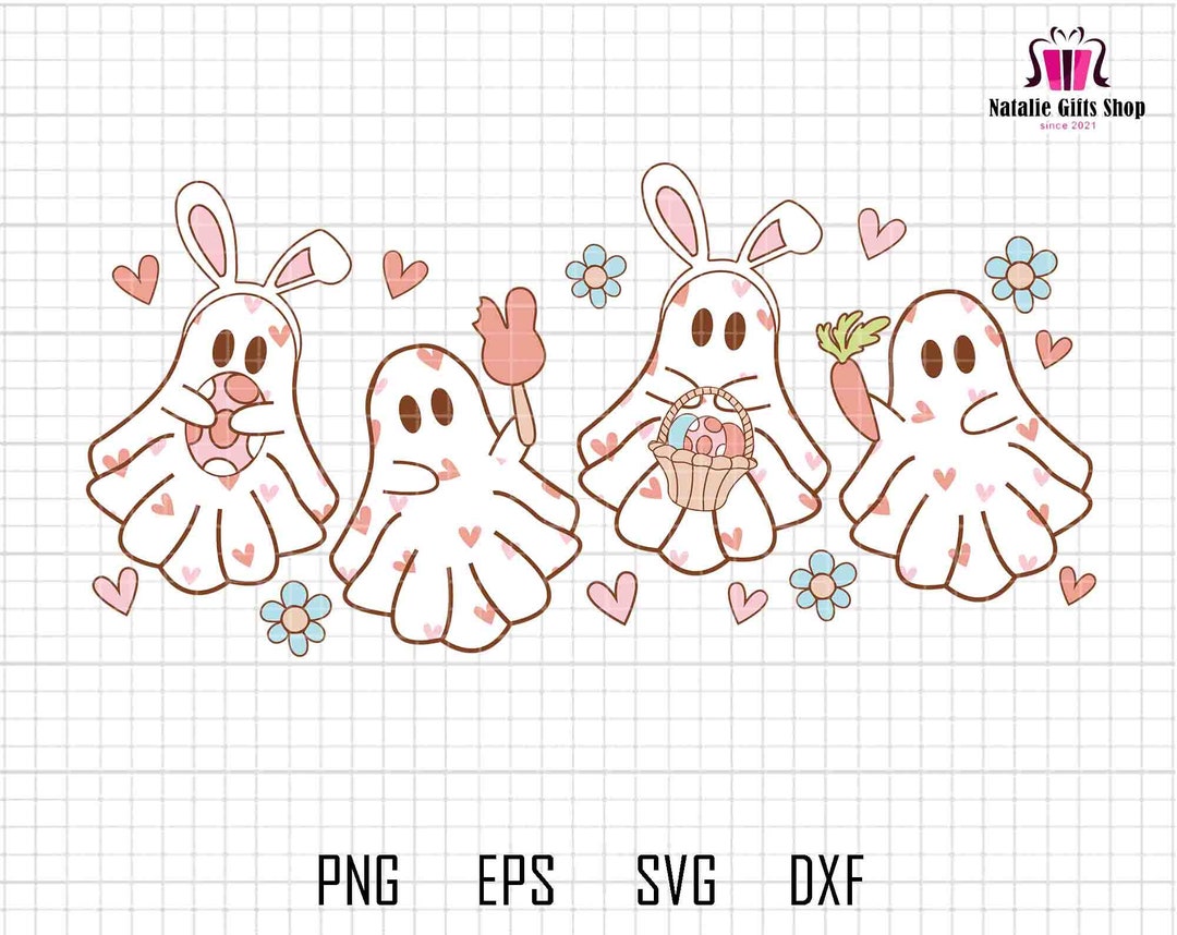 Easter Ghost Svg, Bunny Ghost Svg Png, Spooky Easter Svg, Easter Egg ...