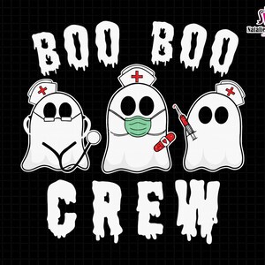 Boo Boo Crew Svg, Retro Halloween Svg, Ghost Nurse Svg, Cute Ghost Svg ...