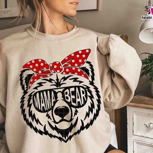 Mama Bear Svg, Mama Bear With Bandana Svg, Mama Bear With Sunglasses ...