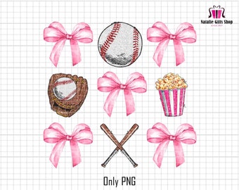 Baseball Coquette Bow PNG, Baseball Png, Soft Girl Era Png, Coquette ...
