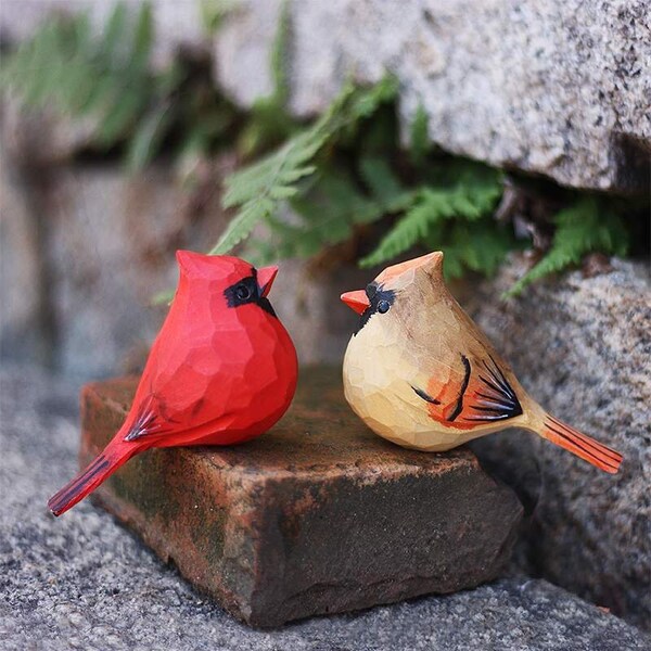 Wood Cardinal Statue - Etsy