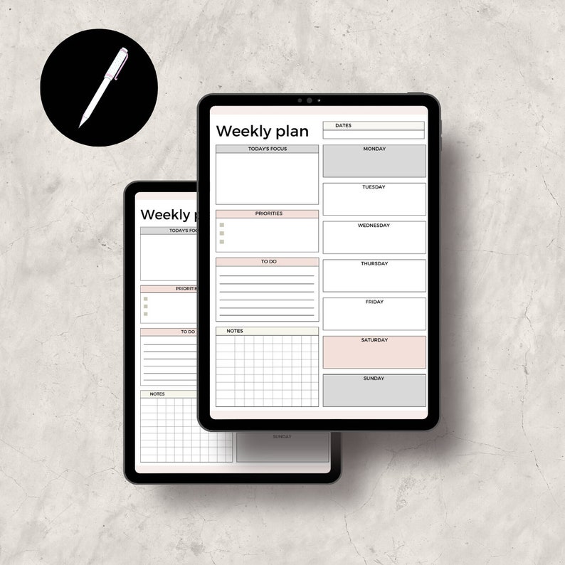 Weekly Planner Printable to Do List, Minimal Weekly Schedule, Weekly ...
